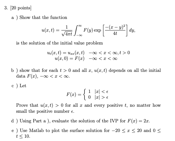 3. [20 points Show that the function a -(-y)2 F(y) | Chegg.com