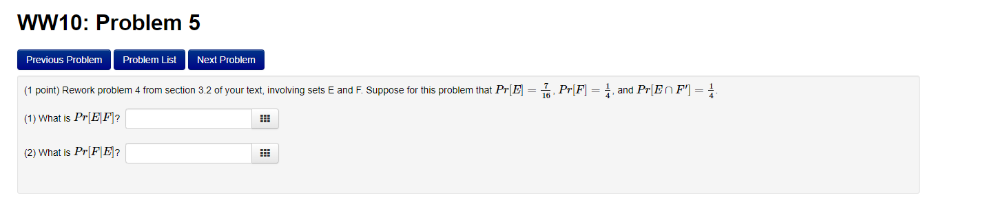 Solved (1 point) Rework problem 4 from section 3.2 of your | Chegg.com