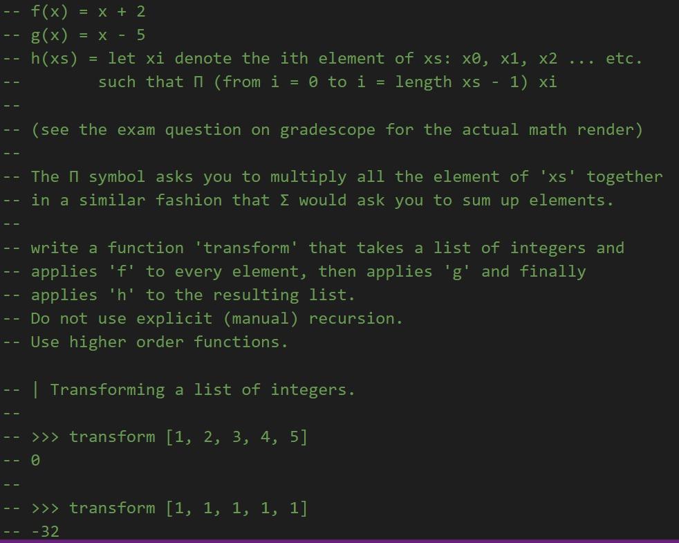 Solved ⋯≫≫transform[] - - 1 -. \〉> transform [1,−1,2,−3,4] - | Chegg.com