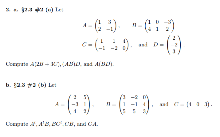 Solved 2. a. 2.3 #2 (a) Let 1 03 d D--2 3 , an 1 -2 0' | Chegg.com