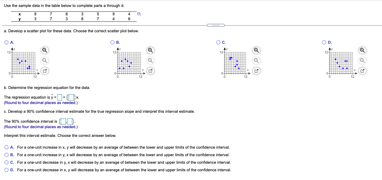 Solved Use the sample data in the table below to complete | Chegg.com