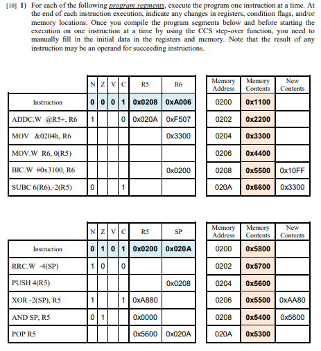 Solved [10] 1) For each of the following program segments, | Chegg.com
