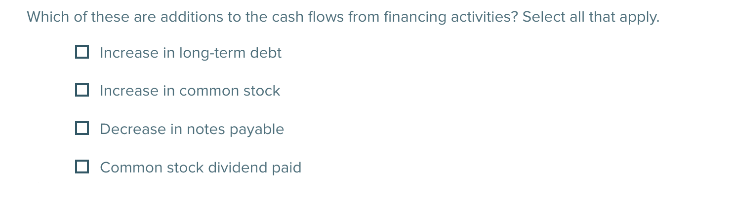 Solved Which of these are additions to the cash flows from | Chegg.com