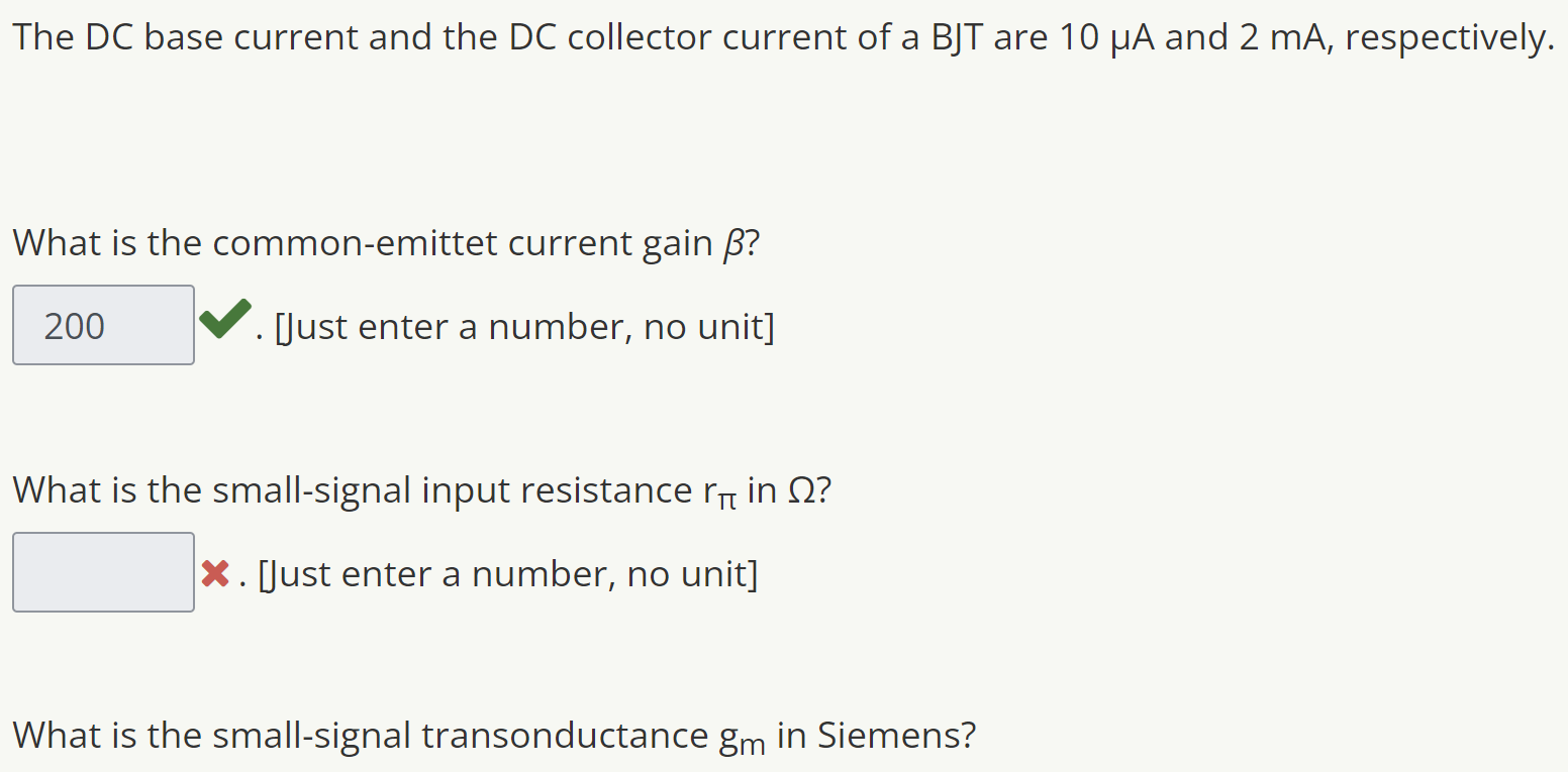 Solved The DC base current and the DC collector current of a | Chegg.com