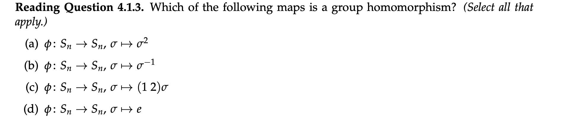 Solved Reading Question 4.1.3. Which of the following maps | Chegg.com