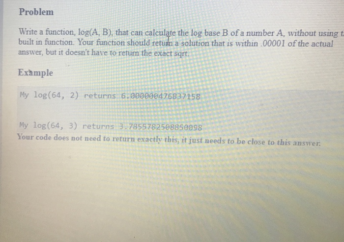 Solved Problem Write a function, sqrt (N), that can | Chegg.com