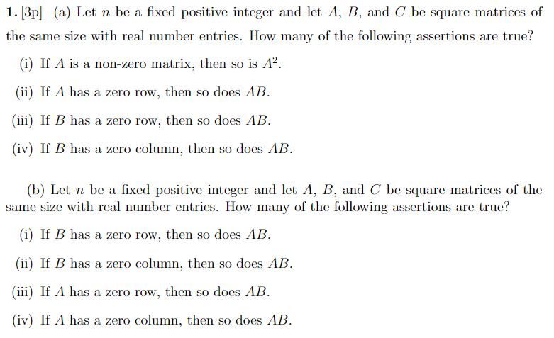 Solved 1.3pl (a) Let n be a fixed positive integer and let | Chegg.com