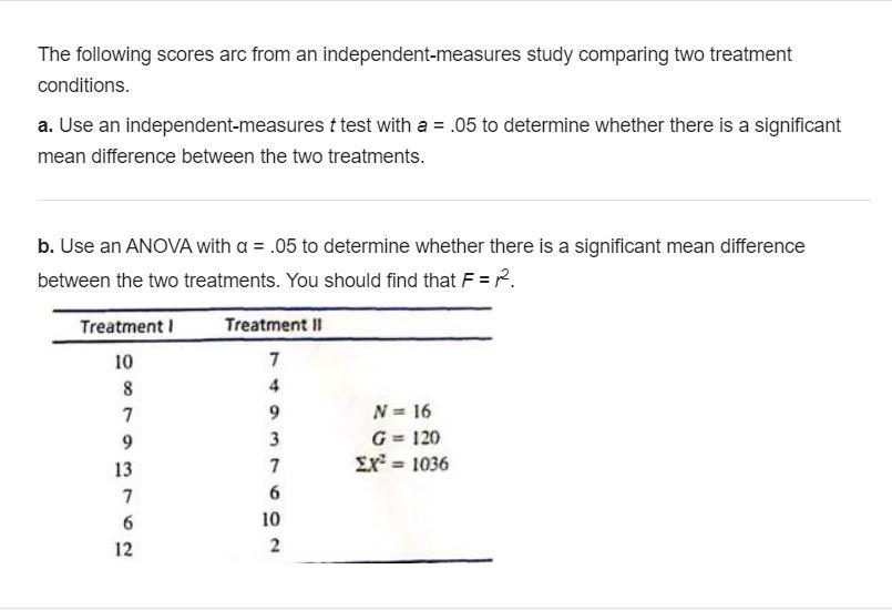 Solved 1. the differences are or are not statistically | Chegg.com