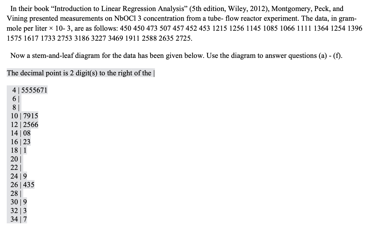 Solved In their book “Introduction to Linear Regression | Chegg.com