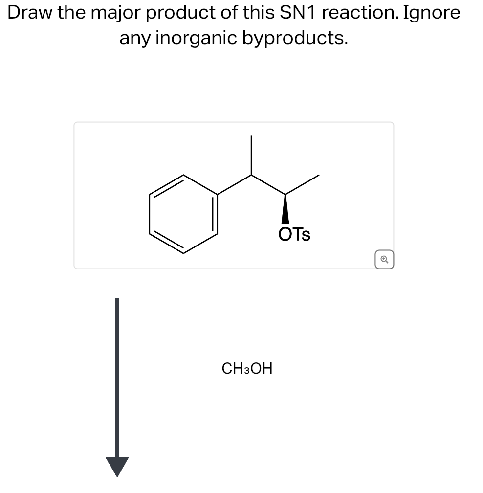 Solved Draw the major product of this SN1 ﻿reaction. | Chegg.com