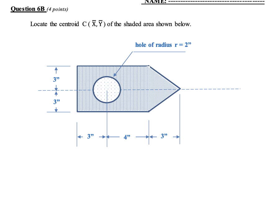 Solved Question 6B (4 points) Locate the centroid C(2,7) of | Chegg.com