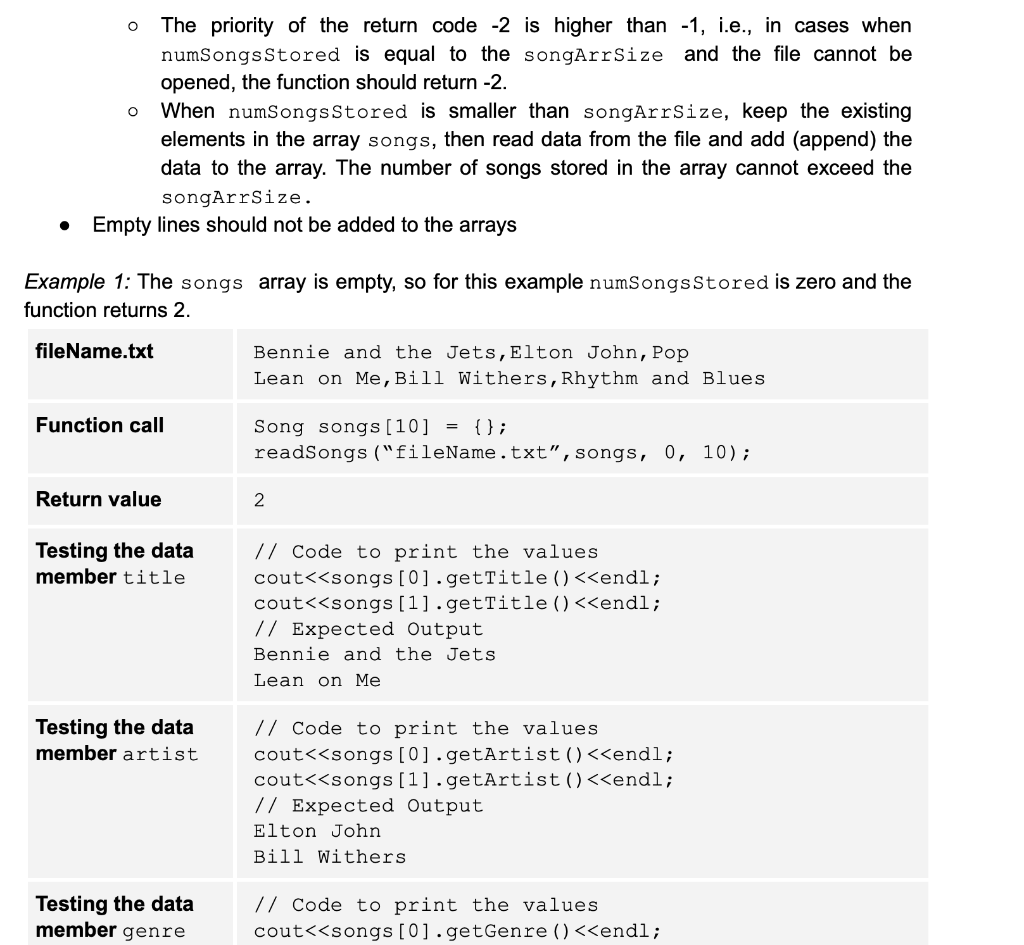 Solved Create a song class, with separate interface file | Chegg.com