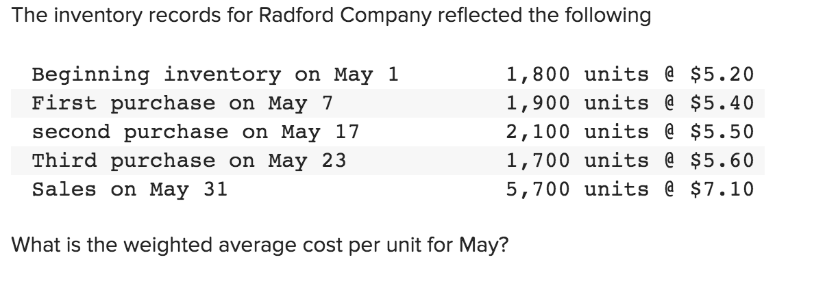 Solved And amount of gross margin assuming the FIFO cost | Chegg.com