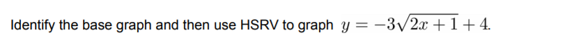 Solved Identify the base graph and then use HSRV to graph y | Chegg.com