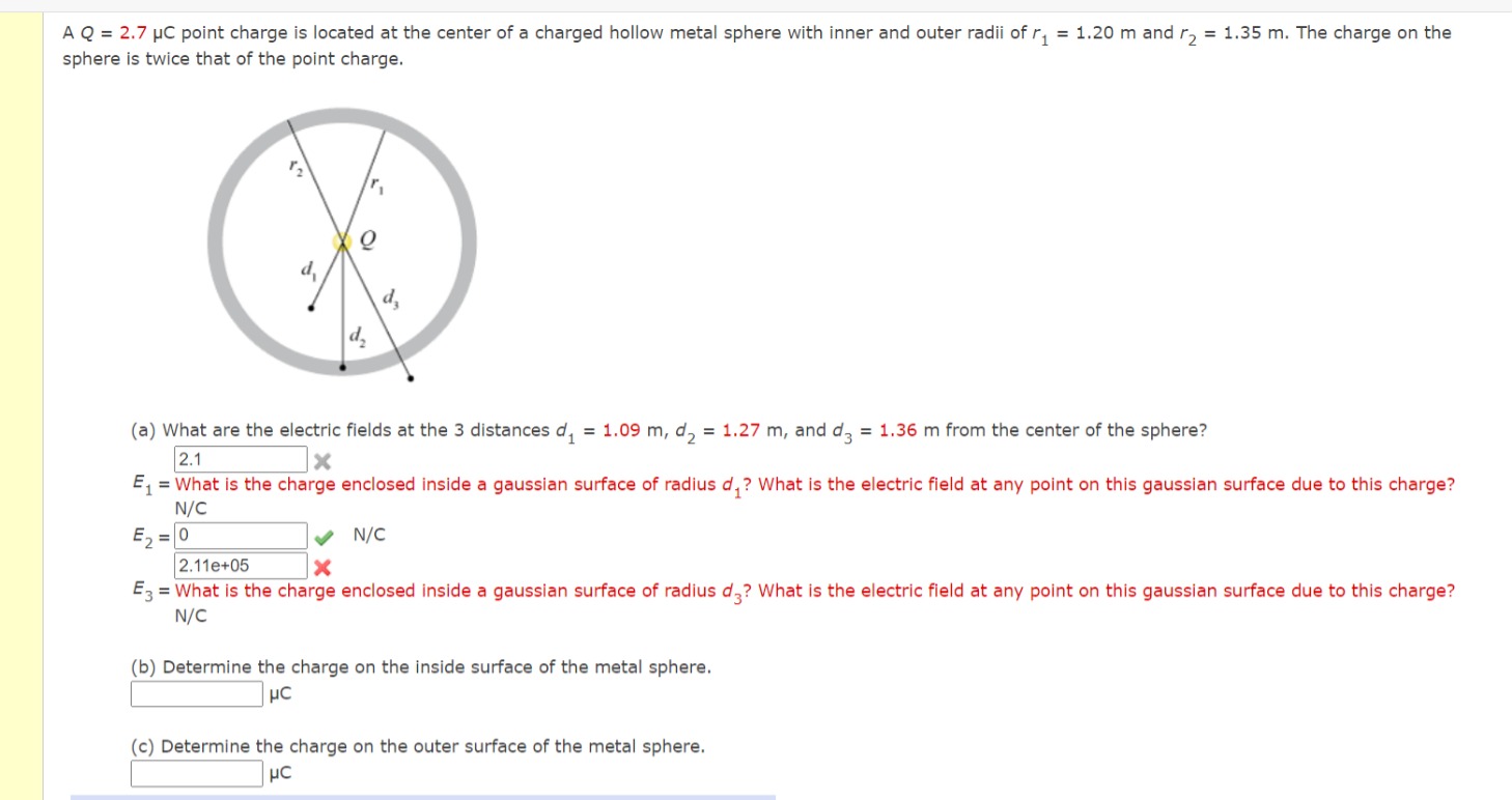 Solved A Q=2.7μC ﻿point charge is located at the center of a | Chegg.com