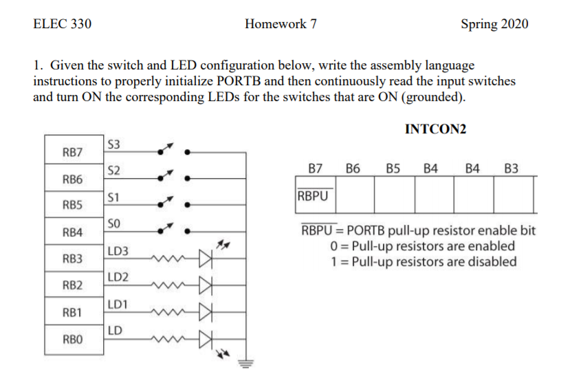 ELEC 330 Homework 7 Spring 2020 1. Given the switch | Chegg.com