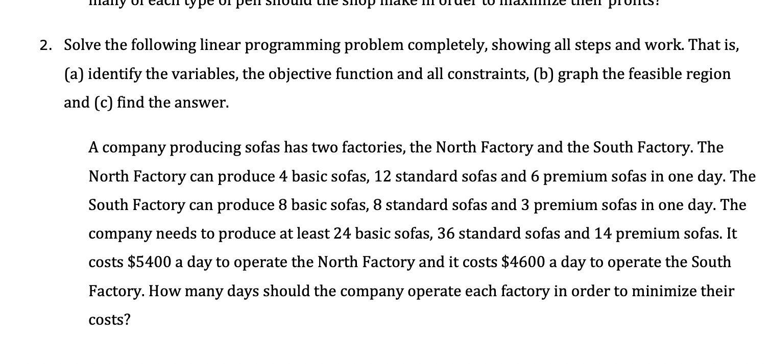 Solved Solve the following linear programming problem | Chegg.com