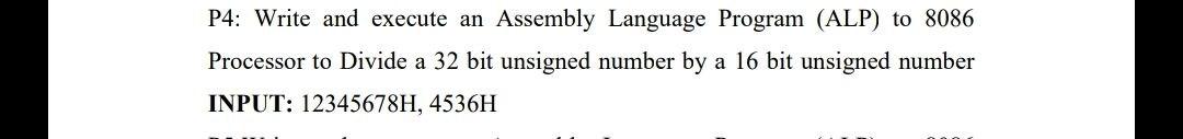 Solved P4: Write and execute an Assembly Language Program | Chegg.com