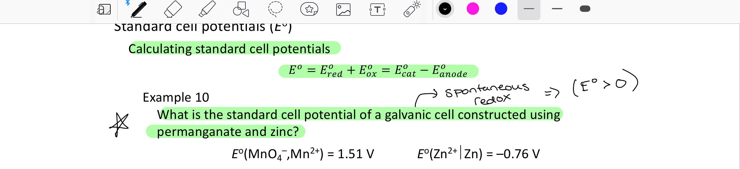 Solved - | a Standard cell potentials (E°) Calculating | Chegg.com