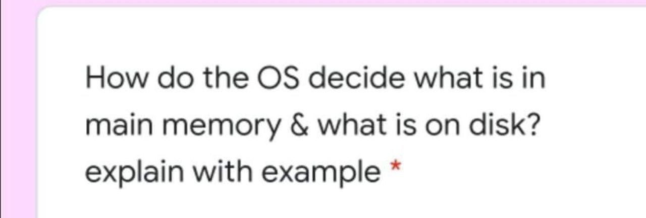Solved How do the OS decide what is in main memory & what is | Chegg.com