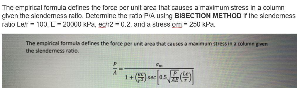 Solved Show the solution using BISECTION METHOD, no shortcut | Chegg.com