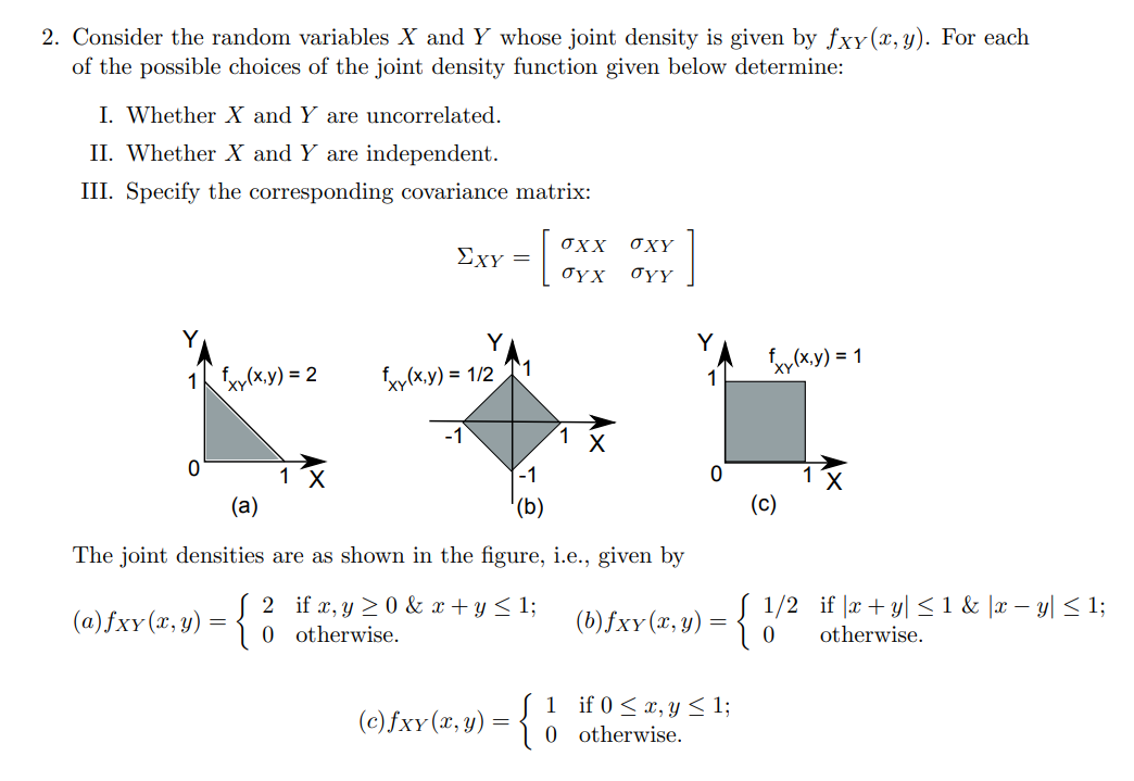 2. Consider the random variables X and Y whose joint | Chegg.com