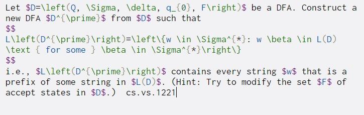 Solved Let $D=\left(Q, \Sigma, \delta, q_{0}, F\right) $ be | Chegg.com