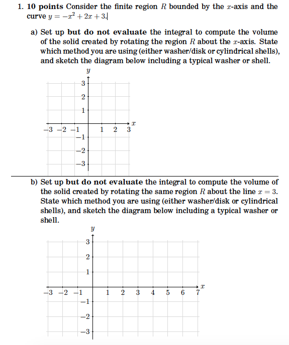Solved Consider the finite region R bounded by the x-axis | Chegg.com