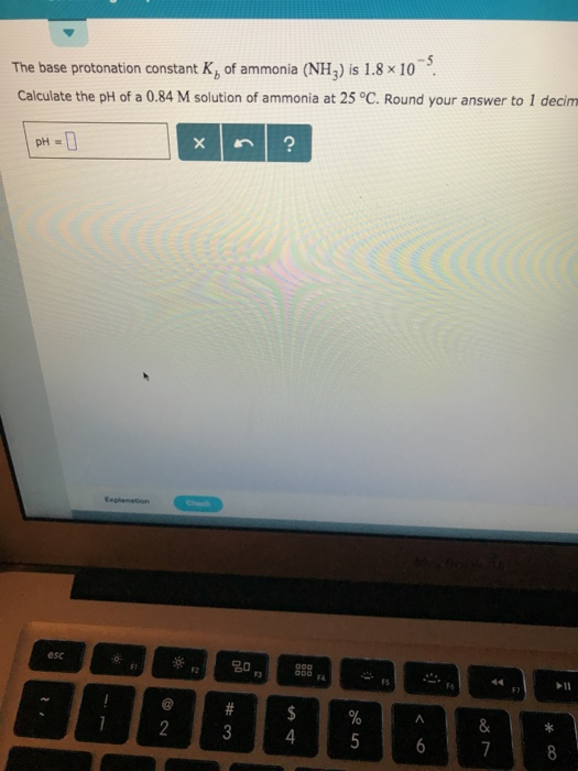 Solved The base protonation constant Kb of ammonia (NH3) is | Chegg.com