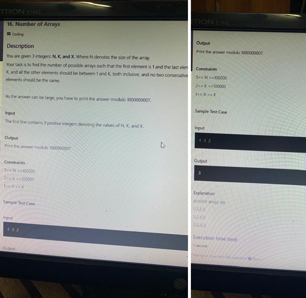 Solved Description You are given 3 integers: N,K, and X. | Chegg.com