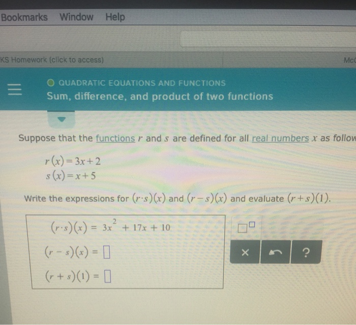 Solved Suppose that the functions r and s are defined for | Chegg.com