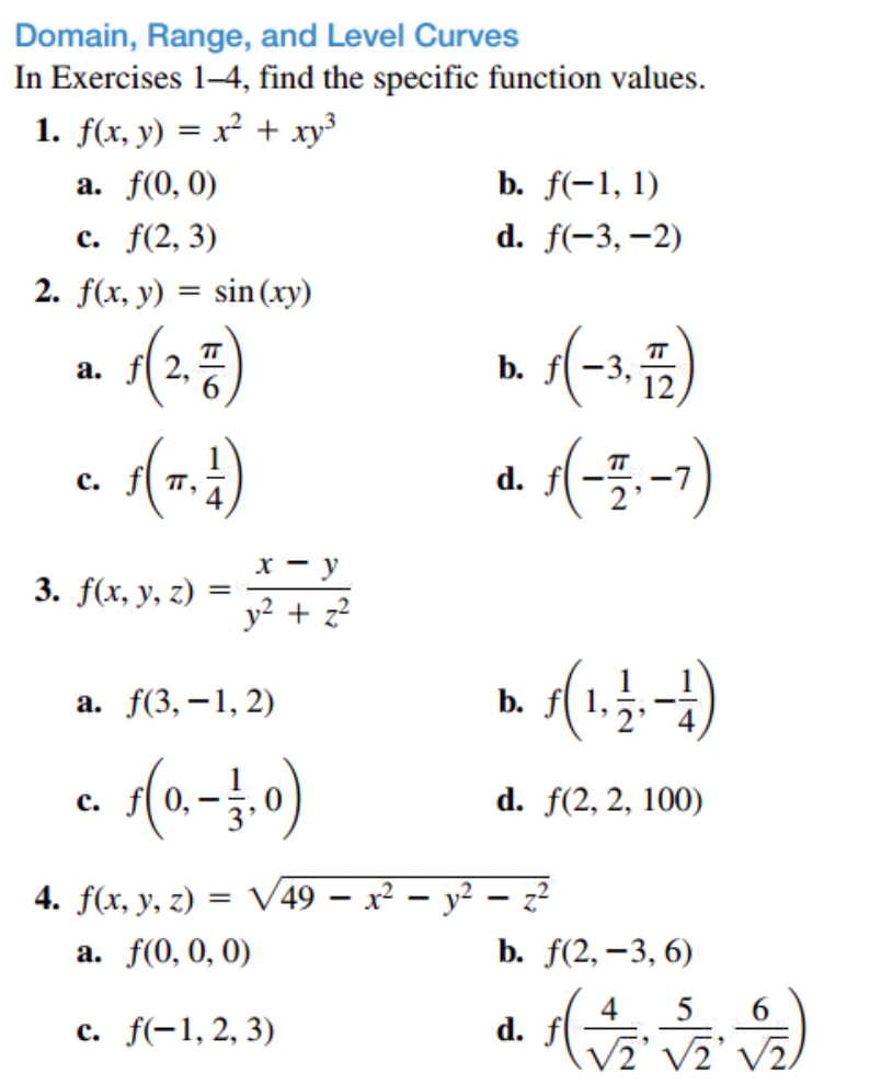Solved Domain, Range, and Level Curves In Exercises 1-4, | Chegg.com