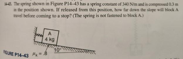 Solved 14-3. The spring shown in Figure P14 43 has a spring | Chegg.com