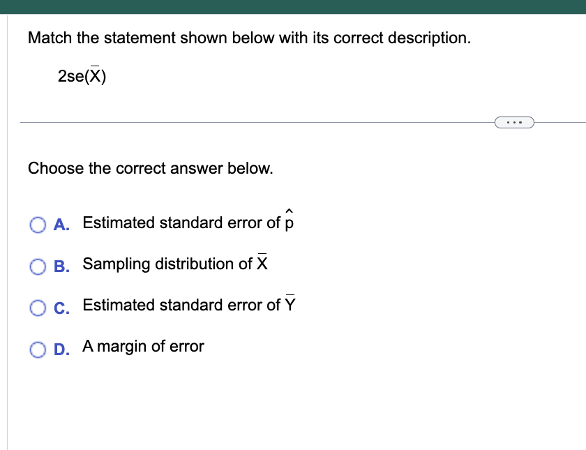 Solved Match the statement shown below with its correct | Chegg.com