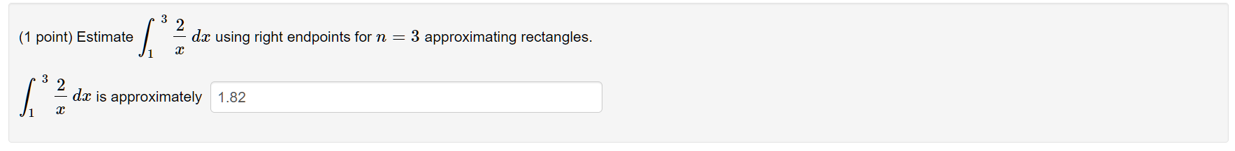 Solved (1 point) Estimate ∫24x2dx using midpoints for n=5 | Chegg.com