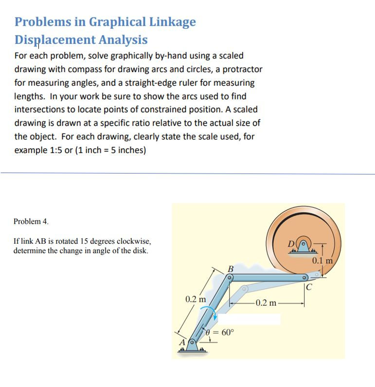 Solved Problems in Graphical Linkage Displacement Analysis | Chegg.com