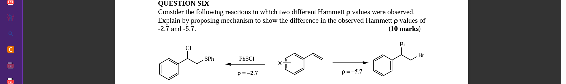 Solved QUESTION SIX Consider the following reactions in | Chegg.com