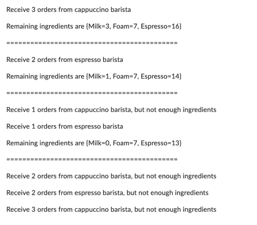 Solved Your task is to simulate a coffee shop using the | Chegg.com