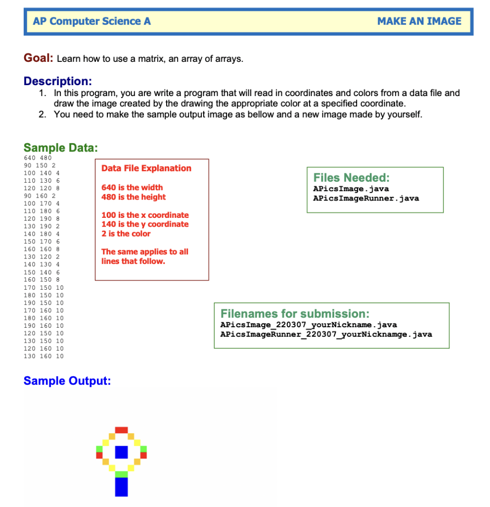Solved APicsImage.java import java.awt.Graphics; import | Chegg.com