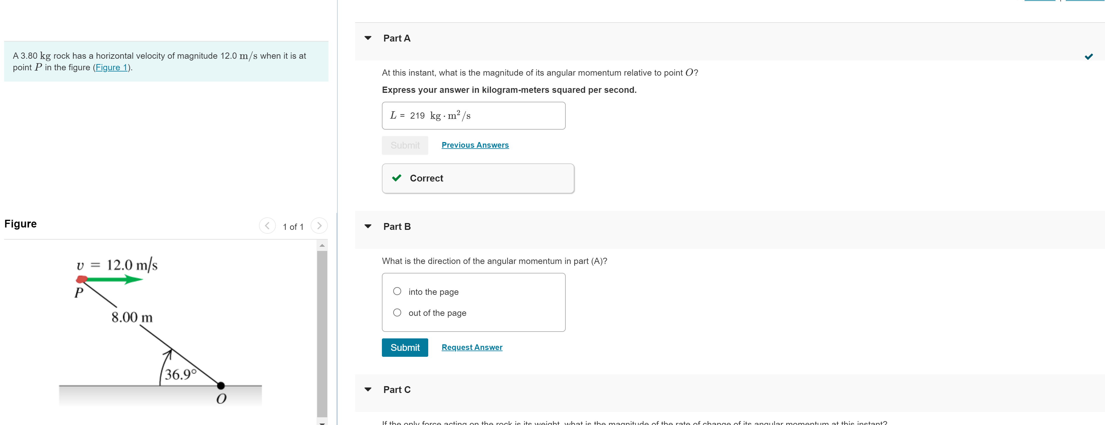 Solved A 3.80kg ﻿rock has a horizontal velocity of magnitude | Chegg.com