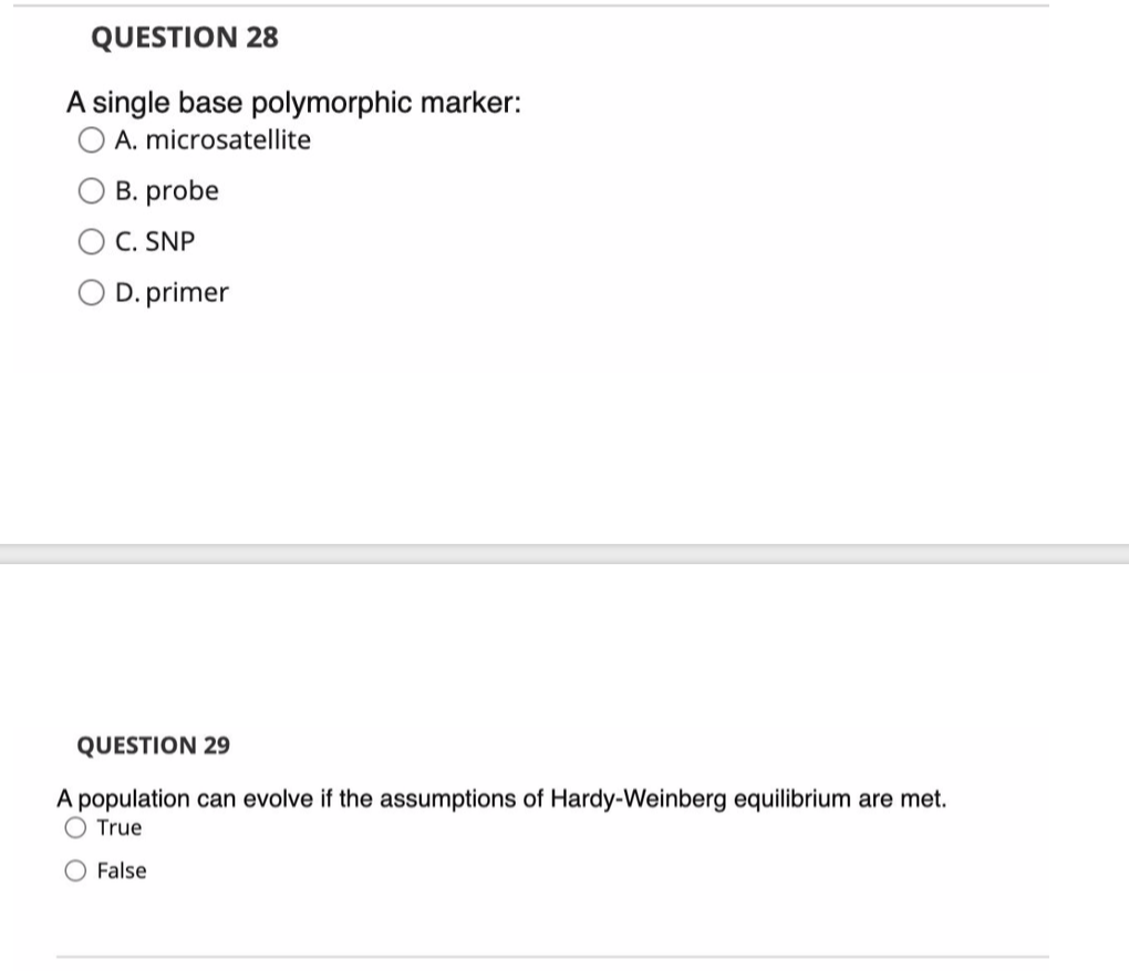 Solved QUESTION 28 A single base polymorphic marker: A. | Chegg.com