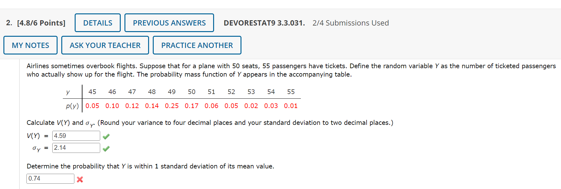 Solved 2. [4.8/6 Points] DETAILS DEVORESTAT9 3.3.031. 2/4 | Chegg.com