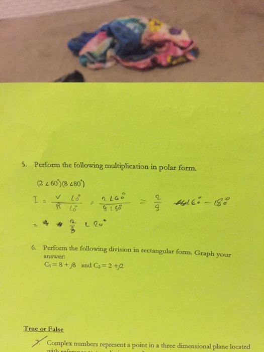 Solved Perform the following multiplication in polar form. | Chegg.com
