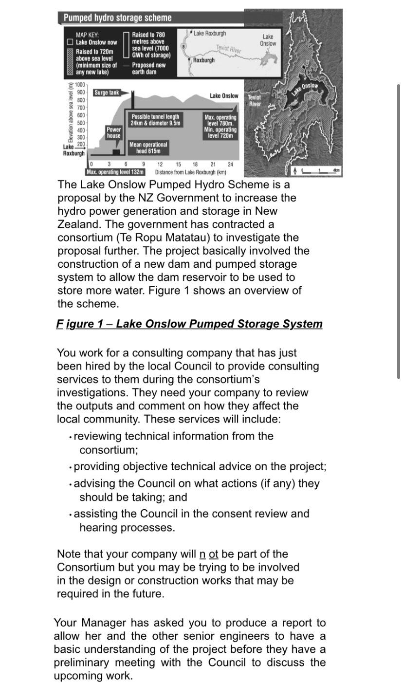 Solved Pumped hydro storage scheme Raised to 780 metres | Chegg.com