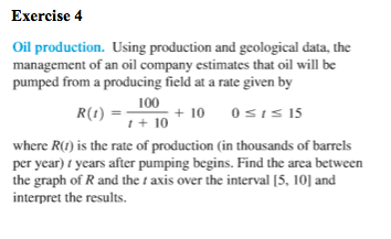 Solved Exercise 4 Oil production. Using production and | Chegg.com