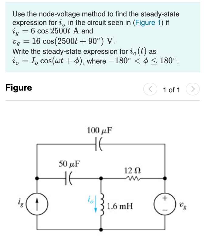 Solved Use the node-voltage method to find the steady-state | Chegg.com