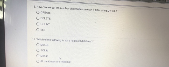 Solved 18 How Can We Get The Number Of Records Or Rows In A