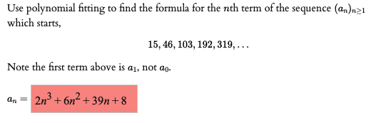 Solved Use polynomial fitting to find the formula for the | Chegg.com
