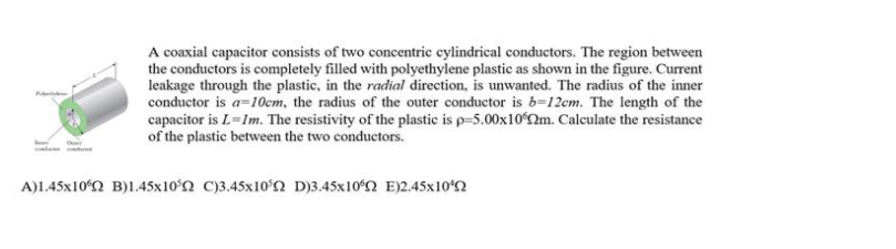 Solved A coaxial capacitor consists of two concentric | Chegg.com