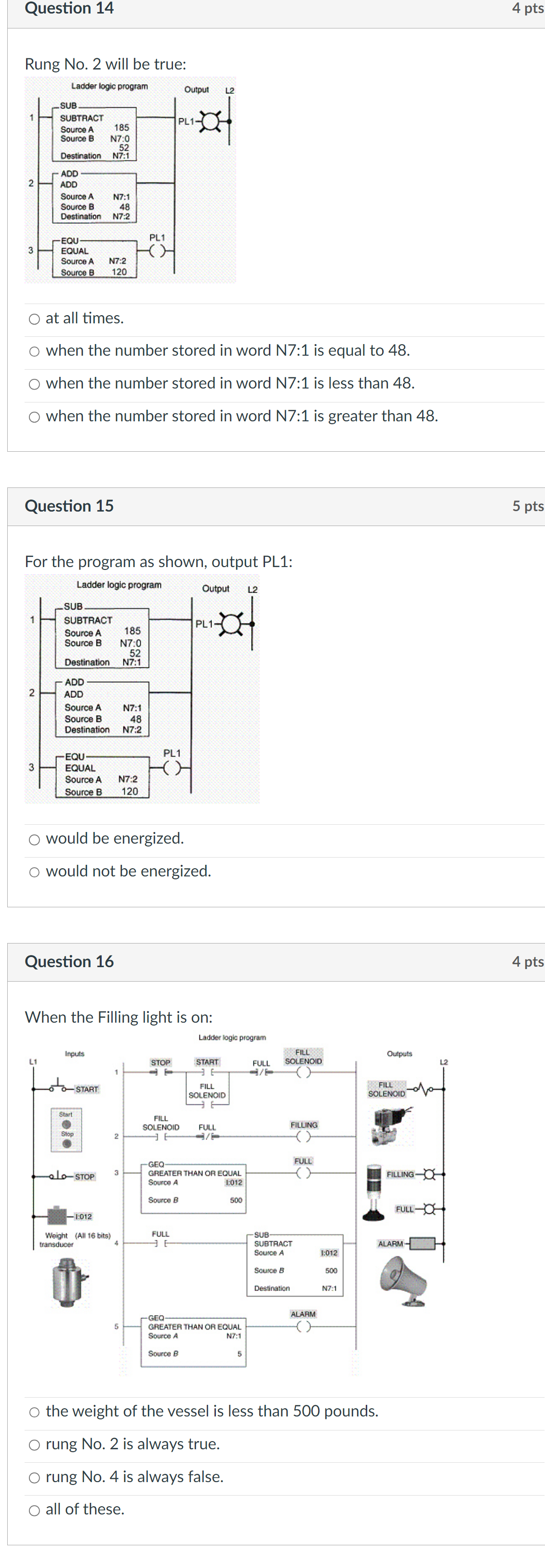 Solved Rung No. 2 will be true: at all times. when the | Chegg.com